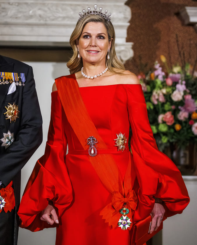 Wauw! Máxima straalt in nieuwe jurk tijdens staatsbanket - Blauw Bloed